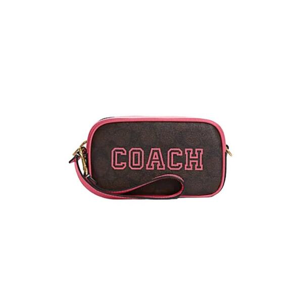 Coach | Bags | Coach Women Jamie Wristlet In Signature Canvas With ...